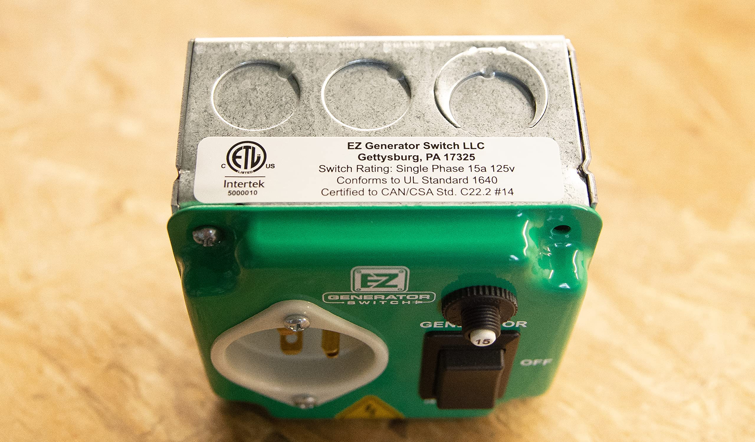 EZ GENERATOR SWITCH - The Original, Patented, UL/CSA Approved Manual Transfer Switch