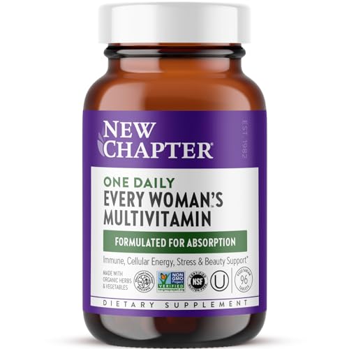 New Chapter Women's Multivitamin for Immune, Beauty + Energy Support with 20+ Nutrients -- Every Woman's One Daily, Gentle on the Stomach, 96 Count