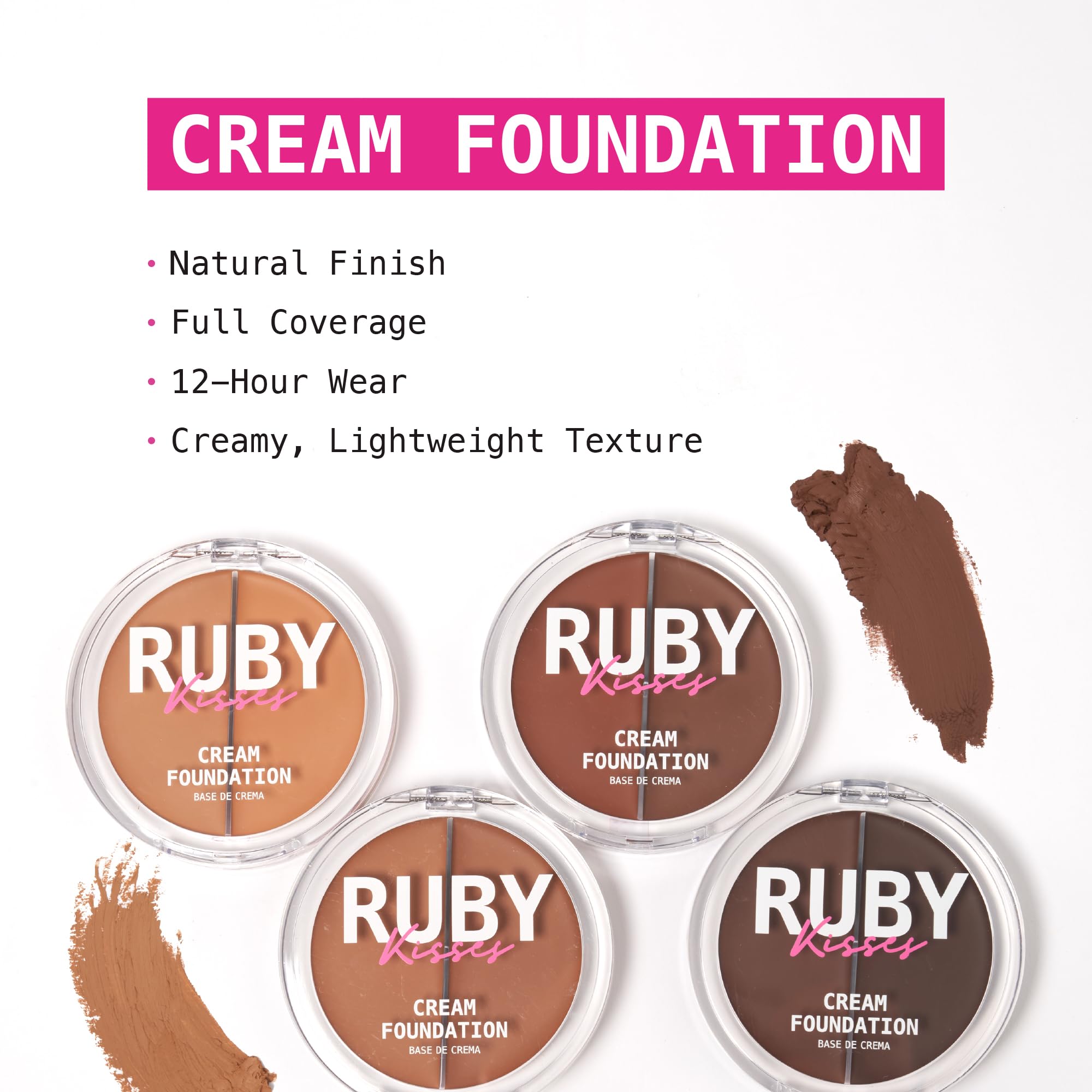 Ruby Kisses 3D Face Creator Cream Foundation & Concealer, 12 Hours Long Lasting, Medium to Full Coverage, Non-Greasy, Ideal for Makeup & Contour Palette (Level 15)