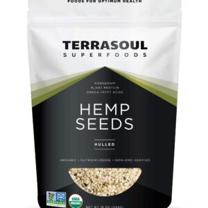 Terrasoul Superfoods Organic Hemp Seeds, 16 Oz, Versatile Superfood for Smoothies, Salads, and Grain-Free Toppings