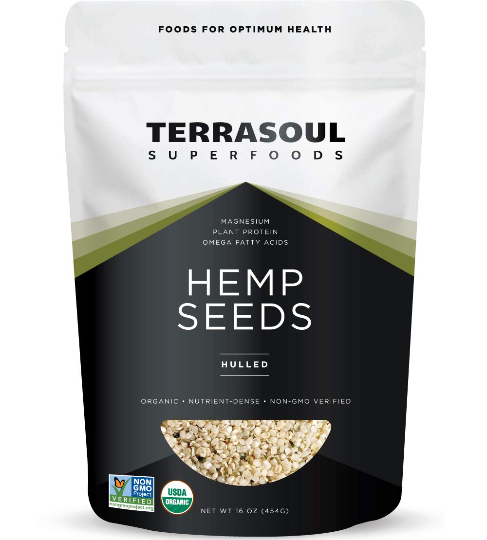 Terrasoul Superfoods Organic Hemp Seeds, 16 Oz, Versatile Superfood for Smoothies, Salads, and Grain-Free Toppings