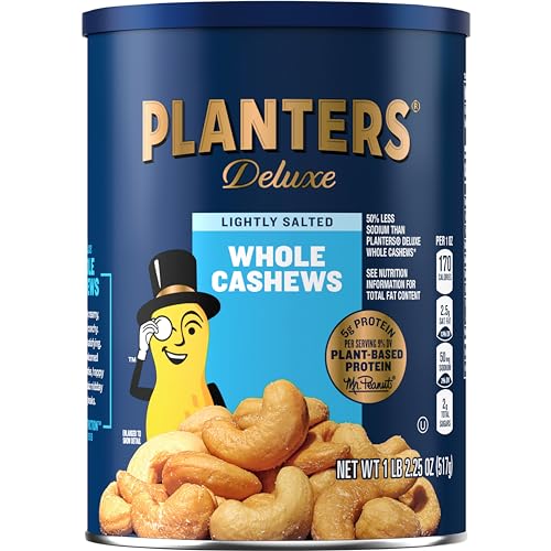 Planters Lightly Salted Deluxe Whole Cashews (1lb 2.25oz Canister)