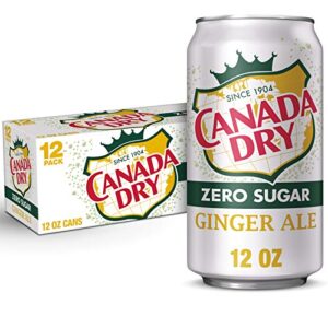 canada dry zero sugar ginger ale soda, 12 fl oz cans (pack of 12)