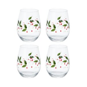 Pfaltzgraff Winterberry Stemless Wine Glasses (Set of 4)