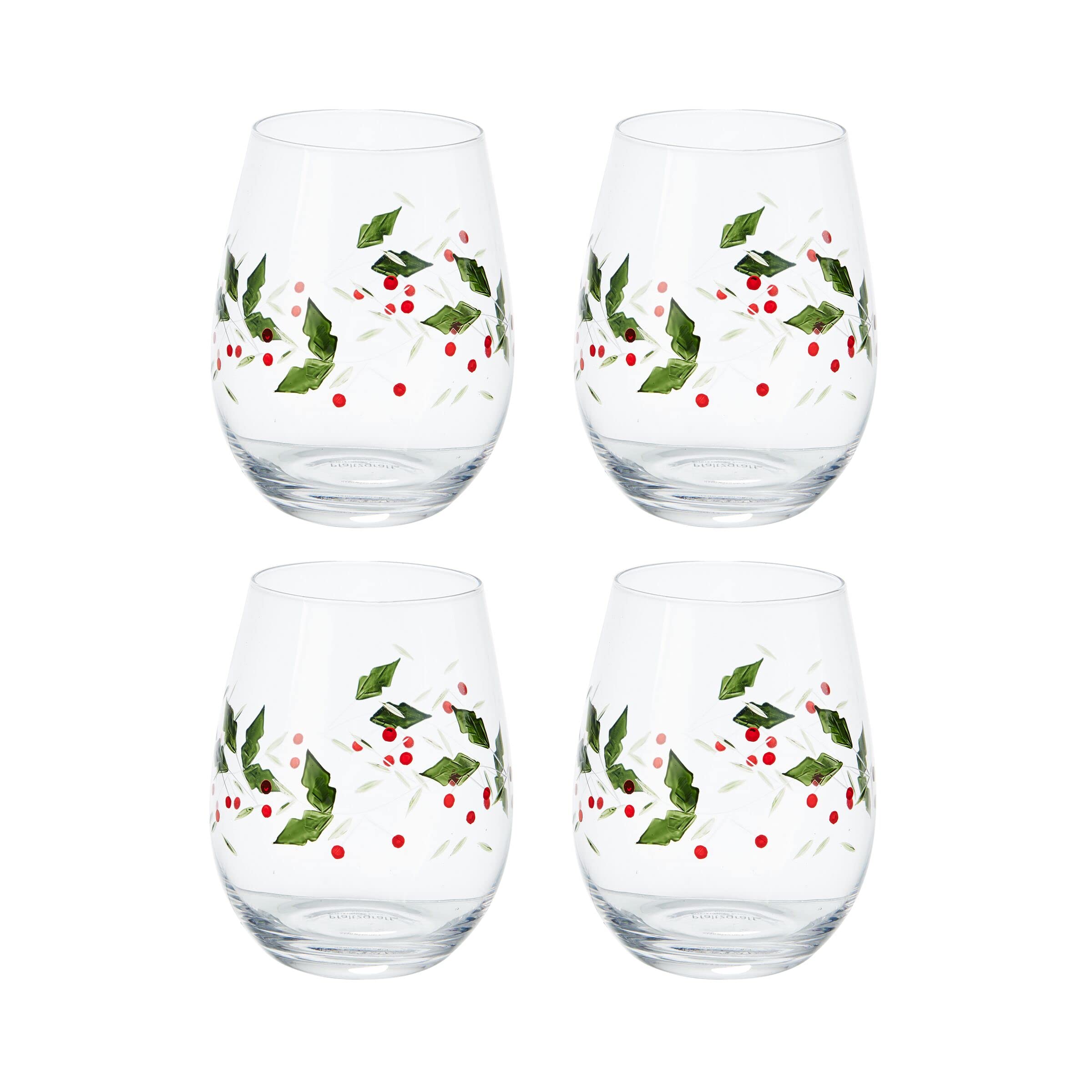 Pfaltzgraff Winterberry Stemless Wine Glasses (Set of 4)