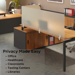 VaRoom - Desk Divider and Desk Dividers for Students. Desk Privacy Panel and Privacy Shields for Student Desks. Privacy Divider. Frosted Acrylic Clamp-on Desk Partition - 23” W x 18”H Divider