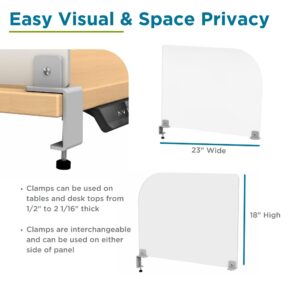 VaRoom - Desk Divider and Desk Dividers for Students. Desk Privacy Panel and Privacy Shields for Student Desks. Privacy Divider. Frosted Acrylic Clamp-on Desk Partition - 23” W x 18”H Divider