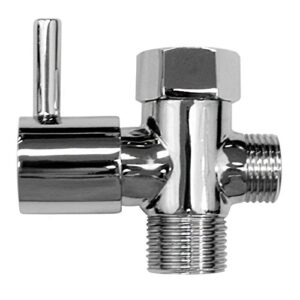 luxe metal t-adapter with shut-off valve, 3-way tee connector, chrome finish, for luxe neo bidets