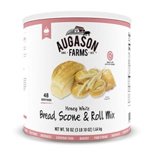 augason farms honey white bread scone & roll mix emergency food storage #10 can