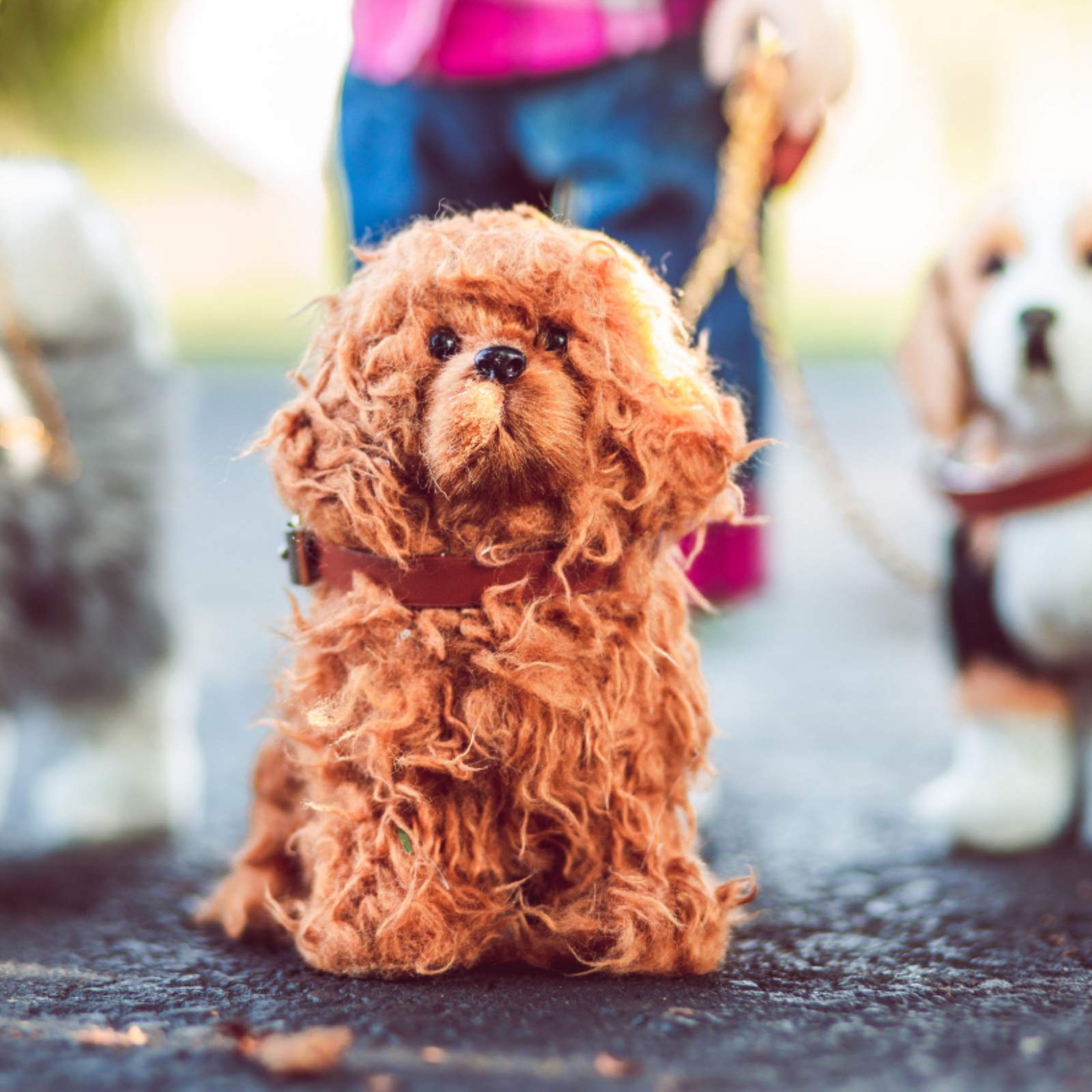 THE QUEEN'S TREASURES 18 Inch Doll Pets, Labradoodle Puppy Dog Pet Friend with Leash and Collar, Compatible for Use with American Girl Dolls