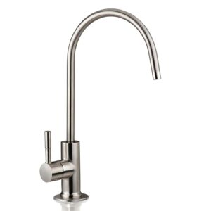 ispring ga1-bn drinking water ro faucet for kitchen sink, heavy-duty lead-free reverse osmosis faucet for ro water filtration system, non-air gap 100% stainless steel ro faucet, brushed nickel finish