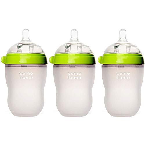 Comotomo Natural Feel 8 Ounce Baby Bottle 3 Pack - Green