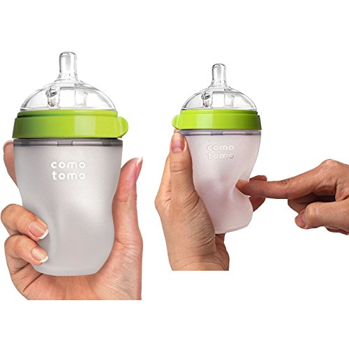 Comotomo Natural Feel 8 Ounce Baby Bottle 3 Pack - Green