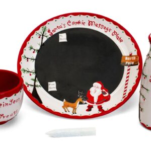 Child to Cherish Santa's Message Plate Set, Santa Cookie Plate, Santa Milk jar, and Reindeer Treat Bowl