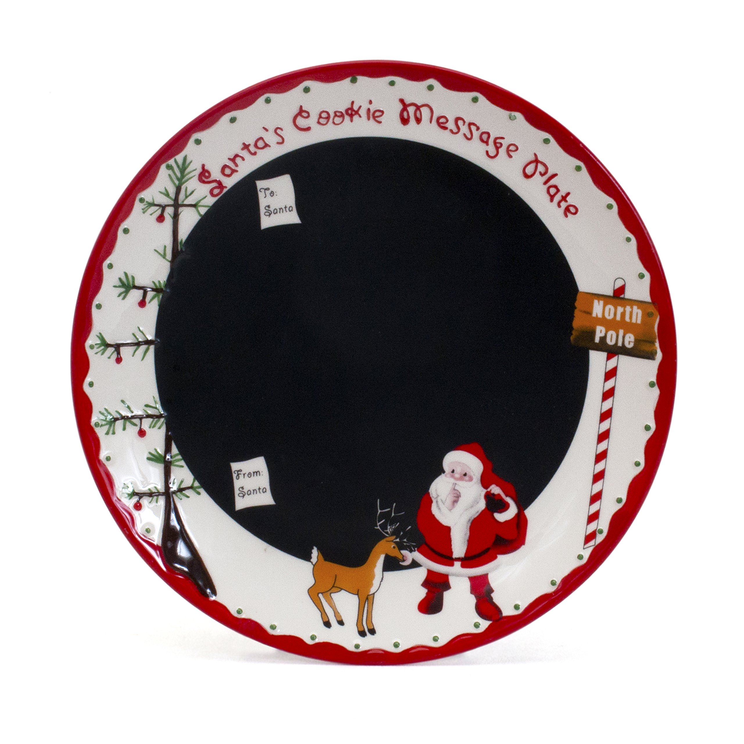 Child to Cherish Santa's Message Plate Set, Santa Cookie Plate, Santa Milk jar, and Reindeer Treat Bowl