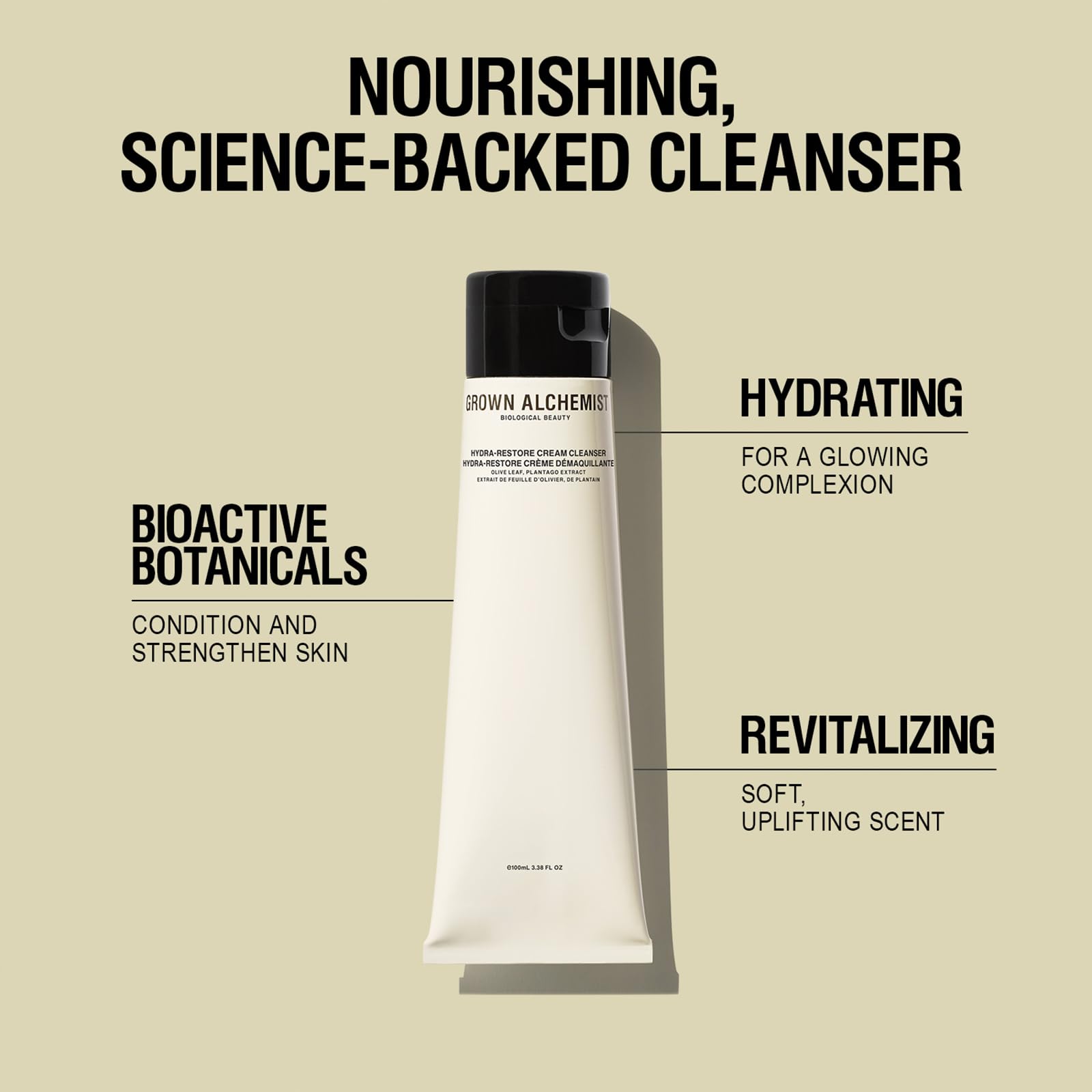 Grown Alchemist Hydra-Restore Cream Facial Cleanser. Gentle Wash that Hydrates and Cleanses Skin (100ml).