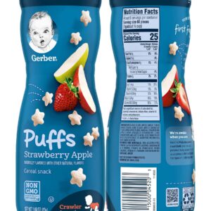 Gerber Graduates Puffs Cereal Snack Variety Pack - Blueberry, Strawberry-Apple, Sweet Potato 1.48 Ounce (Variety Pack of 3)