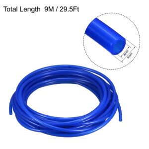 uxcell Pneumatic Air Tubing, 6mm OD x 4mm ID 9m(29.5Ft) PU Polyurethane Air Compressor Tubing Hose Pipe Blue