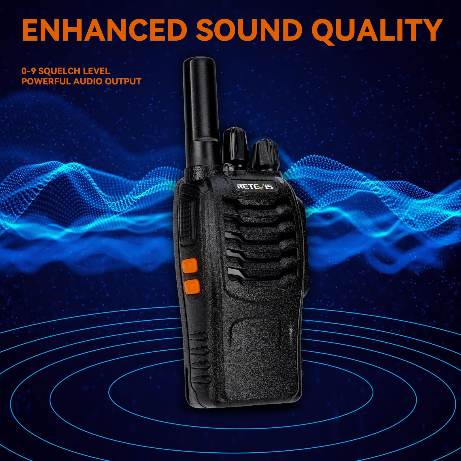 Case of 6,Retevis H-777 Walkie Talkies for Adults Long Range, Rechargeable Two-Way Radios,with 6-Way Multi Unit Charger,Flashlight Handheld Business 2 Way Radios