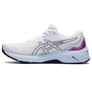 asics women's gt-1000 11 running shoes, 9, white/dive blue