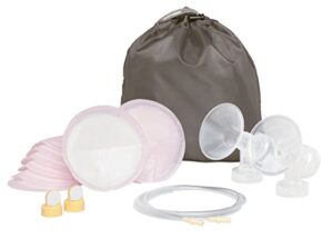 medela pump in style advanced double pumping kit with authentic medela spare parts, includes breast shields, connectors, and accessory bag, made without bpa