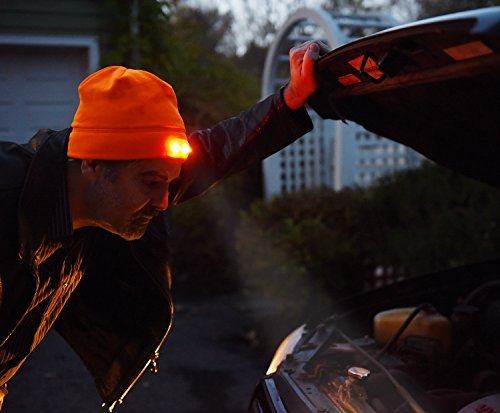 Panther Vision CUBWB-4546 Hand Free 4 LED Headlamp Beanie Cap, (Blaze Orange)