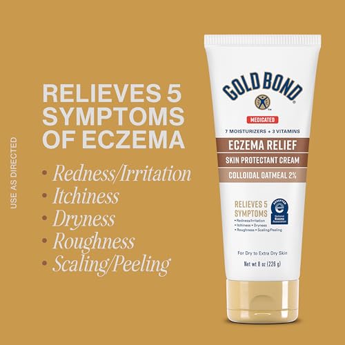 Gold Bond Medicated Eczema Relief Skin Protectant Cream, 8 oz., With 2% Colloidal Oatmeal