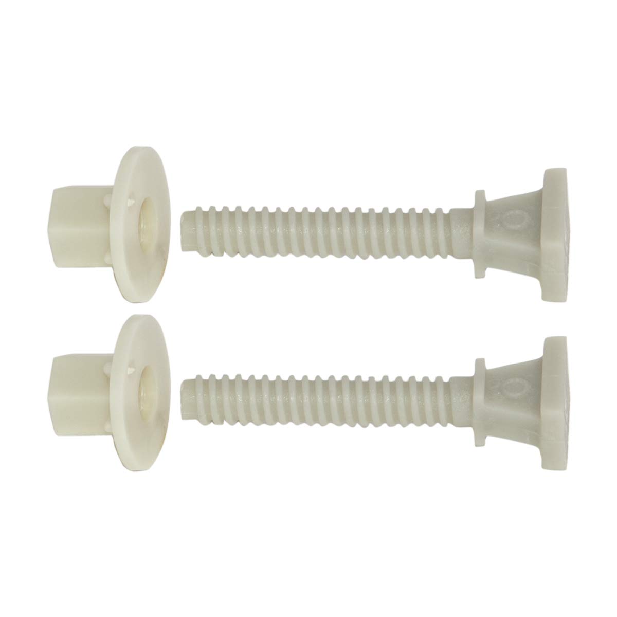 Eastman 40210, White, Nylon Closet Bolt 2-1/2 inch, 1-Pair, 2-1/2", 2 Count