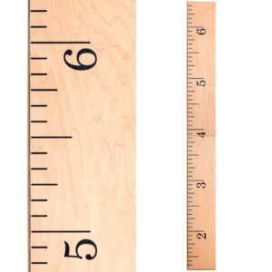 headwaters studio wooden ruler growth chart for kids, boys & girls - height chart & height measurement for wall - kids nursery wall decor and room hanging wall decor - natural schoolhouse ruler inches