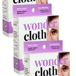 Wonder Cloth (Pack of 3) - All Natural Make-Up Remover Cloth, Removes Makeup Instantly with Just Water, Cleanses and Exfoliates, Machine Washable