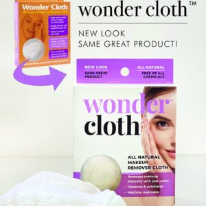 Wonder Cloth (Pack of 3) - All Natural Make-Up Remover Cloth, Removes Makeup Instantly with Just Water, Cleanses and Exfoliates, Machine Washable