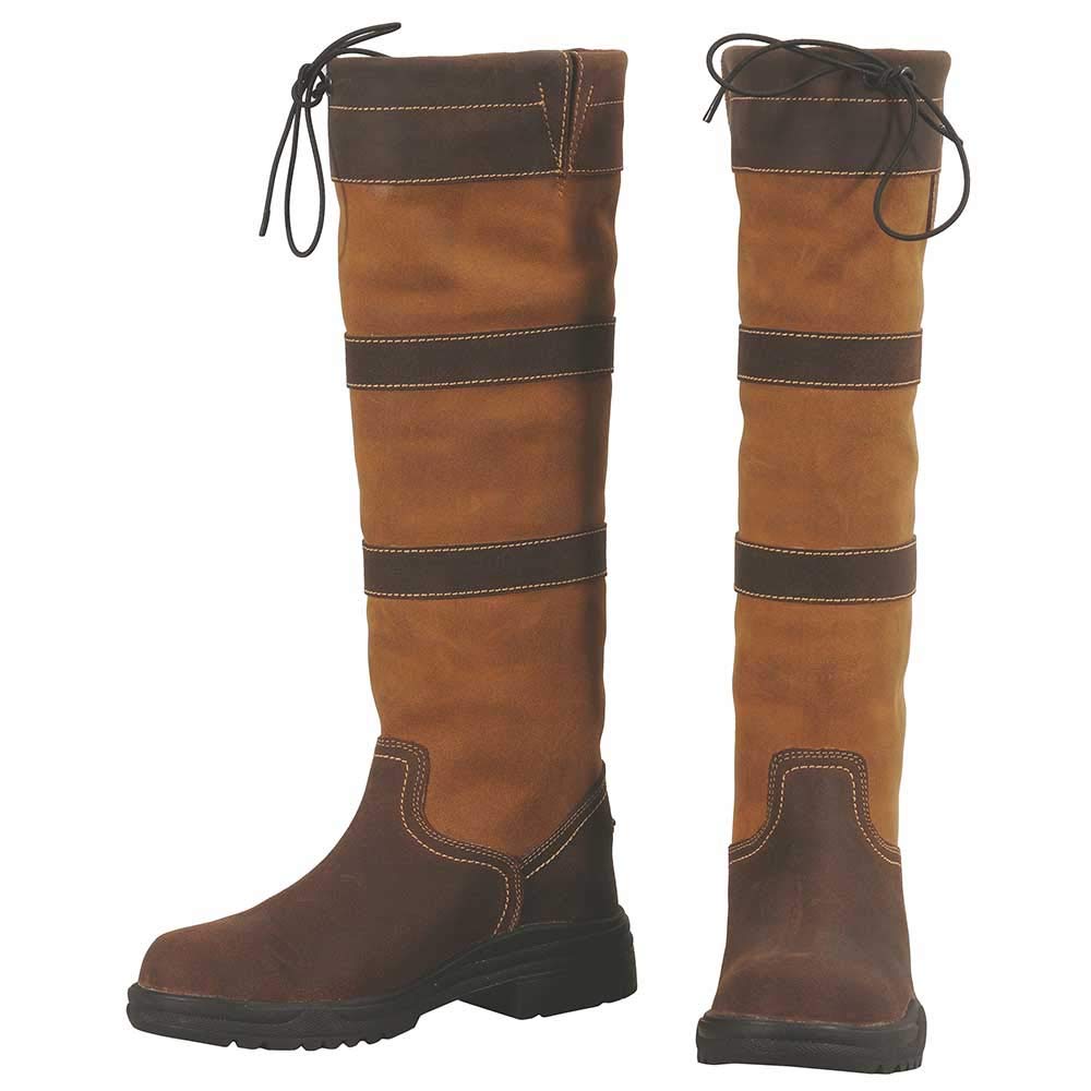 TuffRider Women's Lexington Waterproof Tall Boots - 6" Shaft, Contrasting Suede - Chocolate/Fawn - 7