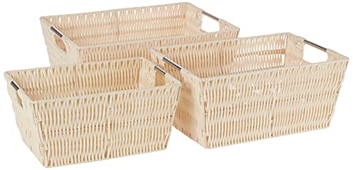 Whitmor Rattique Storage Baskets - Latte (3 Piece Set)