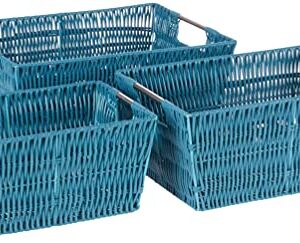 Whitmor Rattique Storage Baskets - Berry Blue - (3 Piece Set)