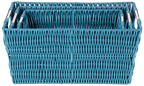 Whitmor Rattique Storage Baskets - Berry Blue - (3 Piece Set)