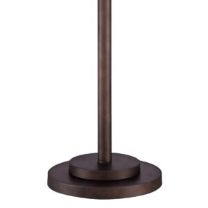 Possini Euro Design Garth Modern Industrial Standing Floor Lamp 63 1/2" Tall Oil Rubbed Bronze Brown Metal Burlap Fabric Drum Shade Decor for Living Room Reading House Bedroom Home Office House