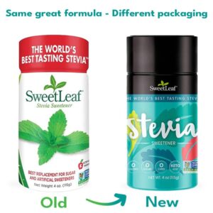 SweetLeaf Stevia Powder Shaker Jar - Stevia Extract Powder, Zero Calories, Zero Sugar, Non-GMO, Gluten-Free, Keto Friendly, Powdered Stevia Shaker - 4 Oz