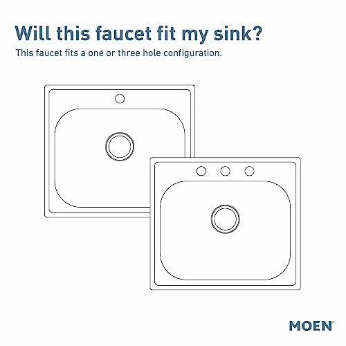 Moen Integra Spot Resist Stainless One-Handle Pullout Kitchen or Laundry Faucet Featuring Power Clean with Optional Deckplate, 67315SRS