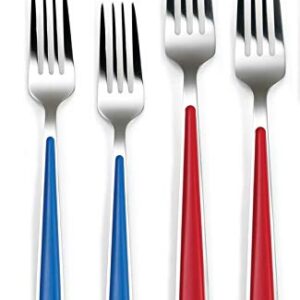 Fiesta 20-Piece Merengue Flatware Silverware Set, Service for 4, Stainless Steel/ABS, Includes Forks/Knives/Spoons, Multicolor