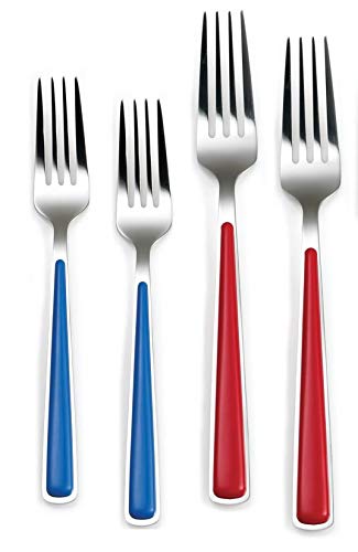 Fiesta 20-Piece Merengue Flatware Silverware Set, Service for 4, Stainless Steel/ABS, Includes Forks/Knives/Spoons, Multicolor