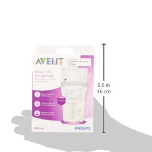 Philips AVENT Breast Milk Storage Bags, 6 Ounce, 25 Count