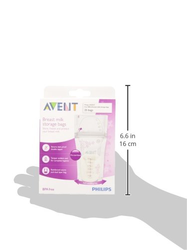 Philips AVENT Breast Milk Storage Bags, 6 Ounce, 25 Count