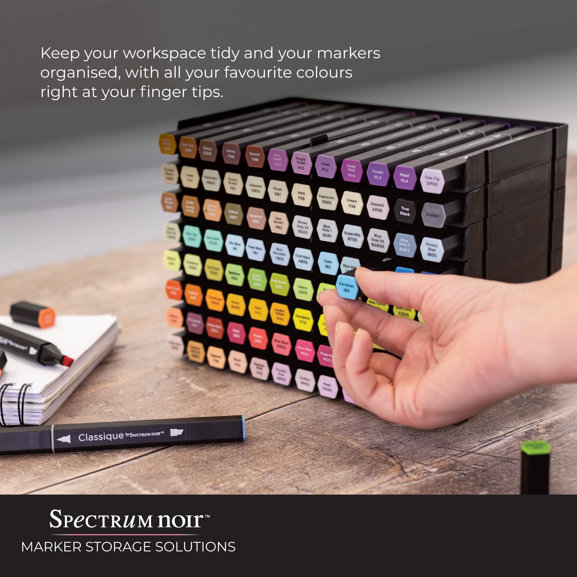 Crafter's Companion SPECN-6 Spectrum Noir Marker Storage Trays, 6/Pack,Black