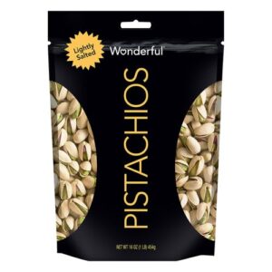 Wonderful Pistachios In Shell, Lightly Salted Nuts, 16 Ounce Resealable Bag - Healthy Snack, Protein Snack, Pantry Staple