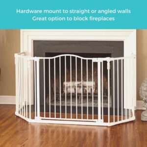 Toddleroo by North States 72” wide Deluxe Décor Baby Gate: Sturdy safety gate with one hand operation. Extra wide baby gate. Hardware Mount. Fits 38.3 - 72” Wide. (30" Tall, Warm White)