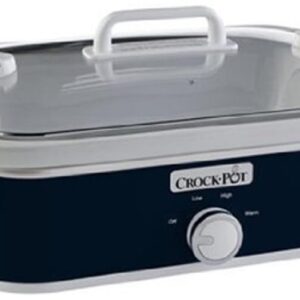 Crock-Pot Small 3.5 Quart Manual Casserole Slow Cooker and Food Warmer, Navy Blue (SCCPCCM350-BL)