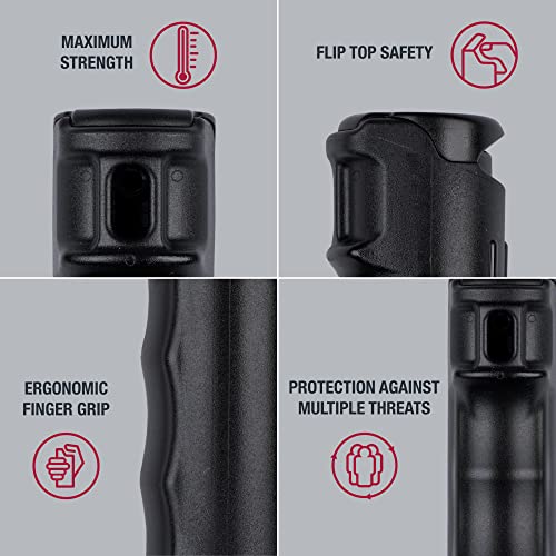 SABRE Pepper Gel with Fast Flip Top, Maximum Strength OC Spray, Snap Clip for Easy Carry and Fast Access, Finger Grip for More Accurate and Faster Aim, UV Marking Dye, 0.54 fl oz, Easy to Use Safety