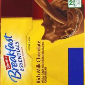 Carnation Breakfast Essentials Powder Drink Mix, Rich Milk Chocolate, 1.26 Ounce (Pack of 22), (Packaging May Vary)