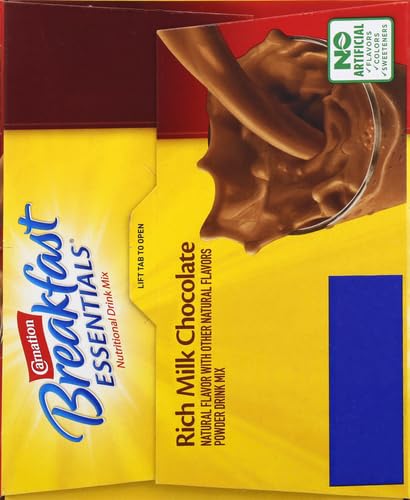 Carnation Breakfast Essentials Powder Drink Mix, Rich Milk Chocolate, 1.26 Ounce (Pack of 22), (Packaging May Vary)