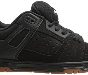 DC Men's Stag Low Top Skate Shoe, Black/Gum, 11 D US